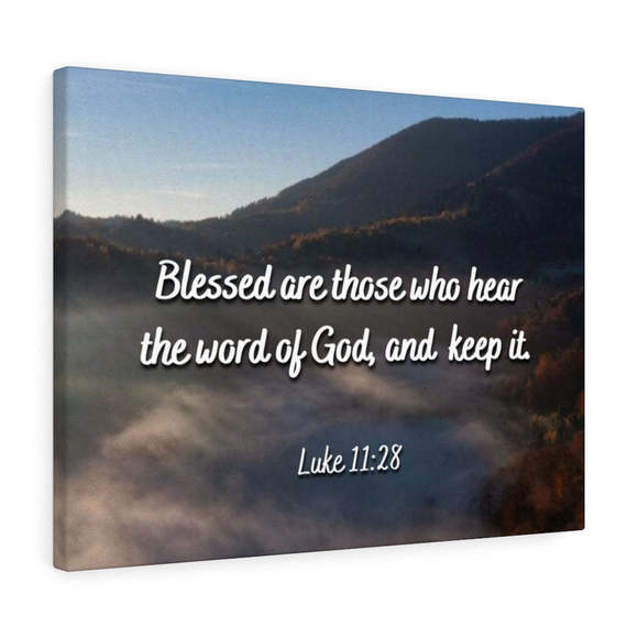 Scripture SignBlessed Are They Luke 11:28 Bible Verse Canvas Christian ...